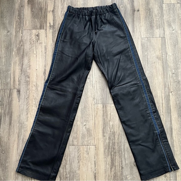 DDC Lab | Pants & Jumpsuits | Ddc Lab Black Leather Denim Stripes Pants ...